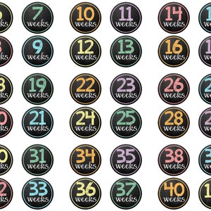 Weekly Pregnancy Chalkboard Stickers DIGITAL / Iron on Transfer ...