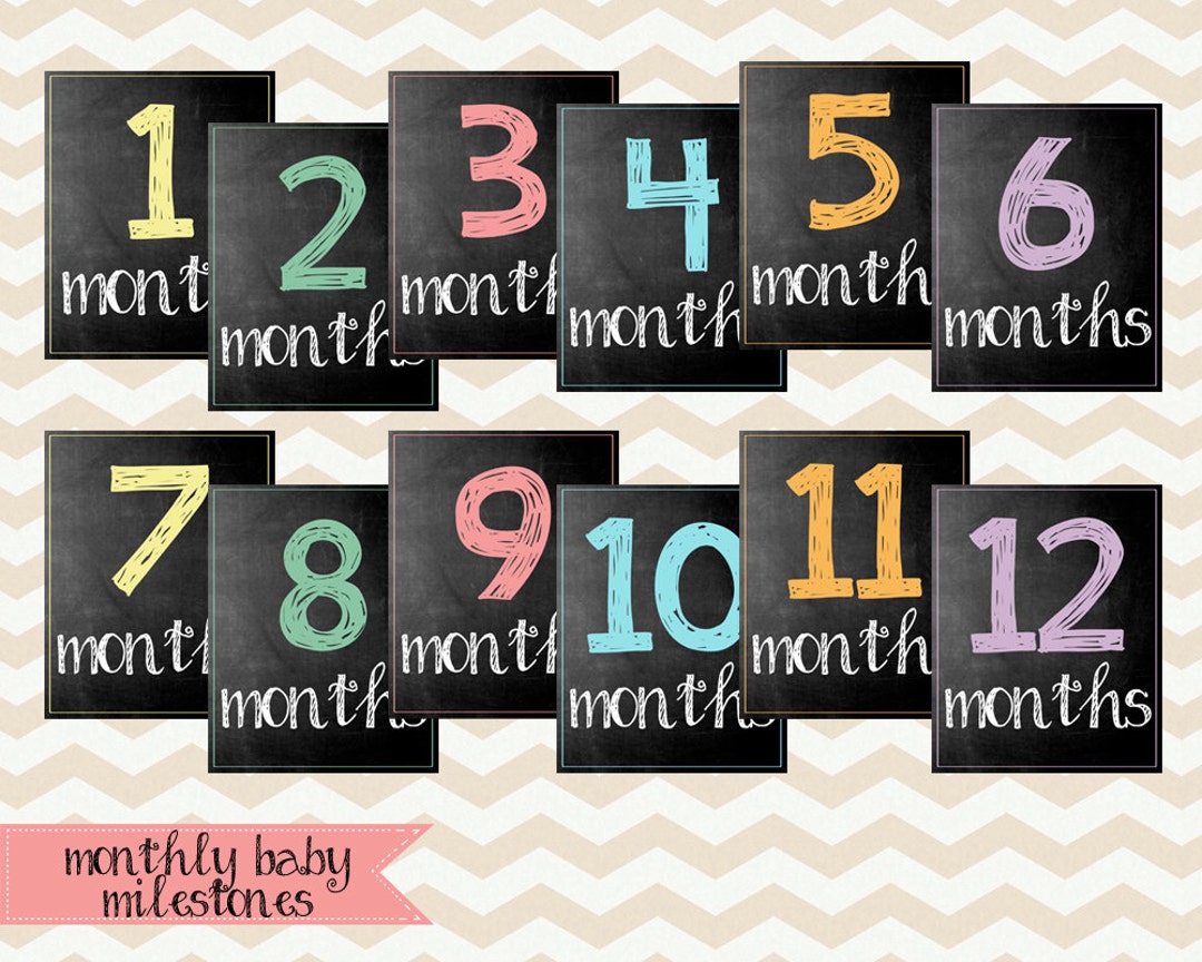 Baby Monthly Chalkboard / Baby's First Year / Printable Monthly Photo ...