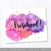 First Day of School Sign, Preschool, Watercolor, First Day Sign, Pink ...