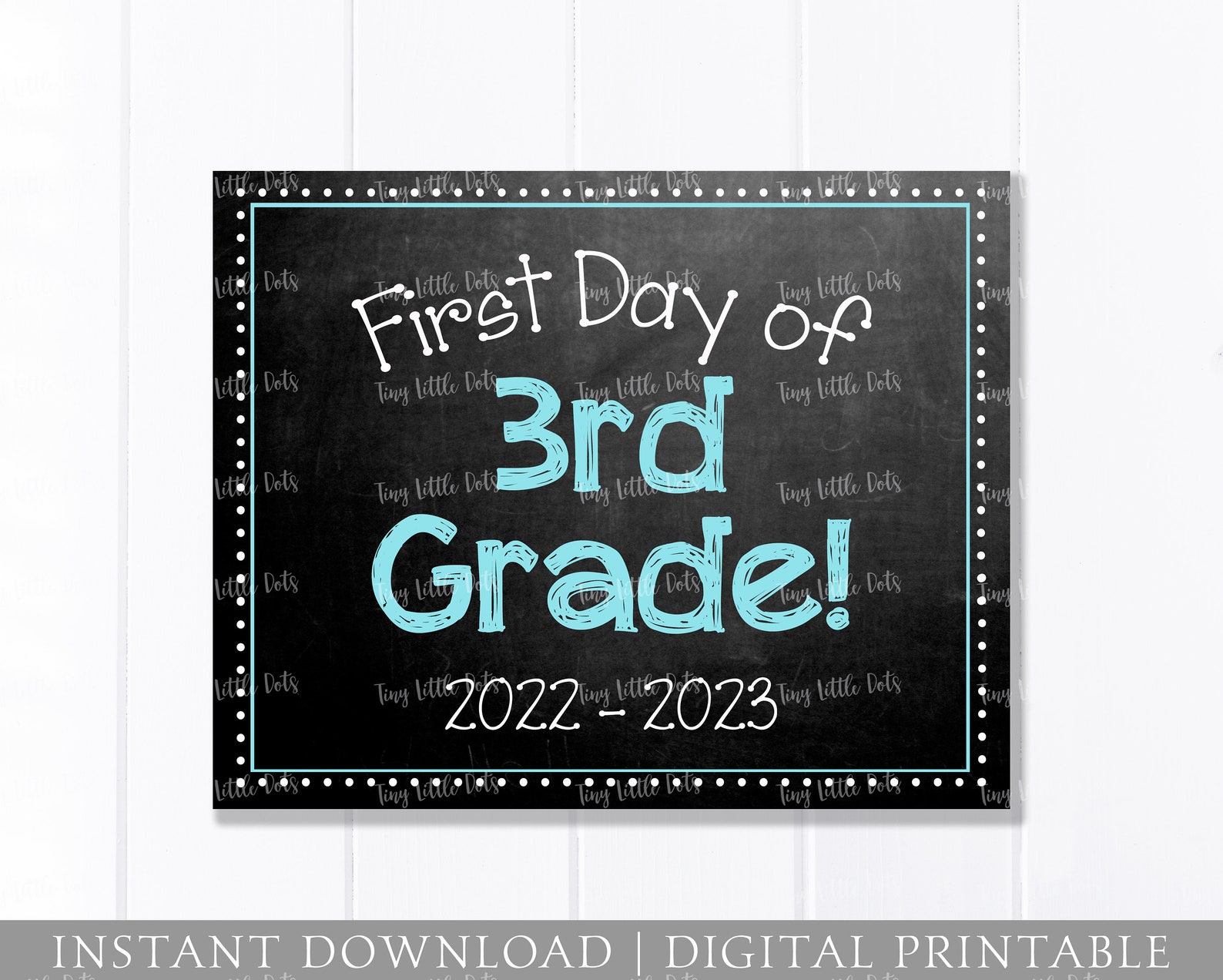 First Day of School Chalkboard Sign / Third Grade / First Day - Etsy