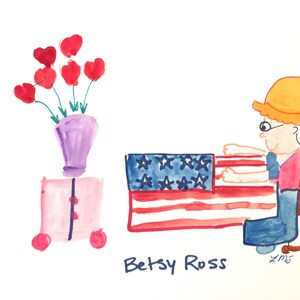 Betsy Ross, First USA Flag, Blank Greeting Card, Lilymoonsigns, - Etsy
