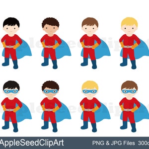 Super Boys Digital Clip Art, Instant Download, Super Hero Clipart ...