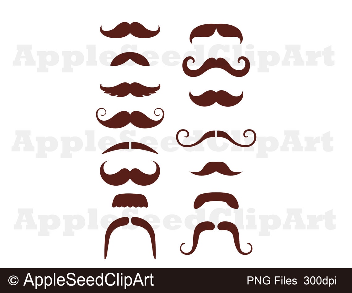 Mustache Digital Clip Art, Birthday Party Digital Clip Art, Fathers Day ...