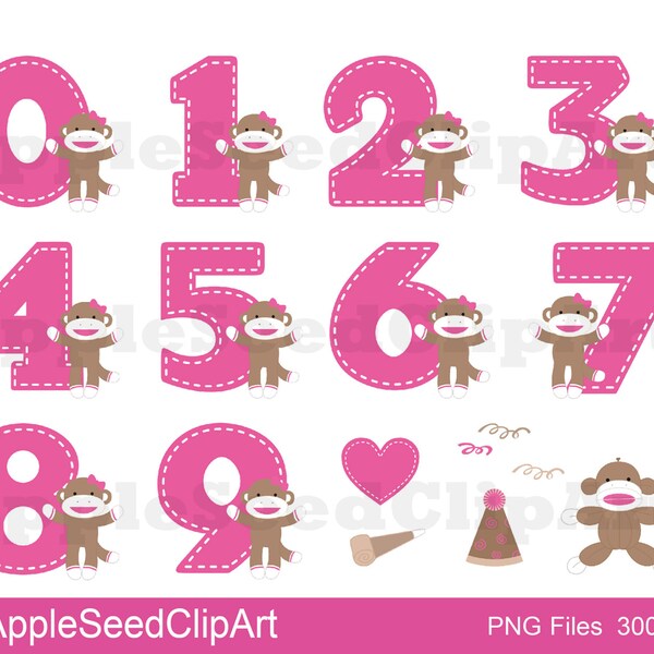 Sock Monkey Clip Art - Etsy