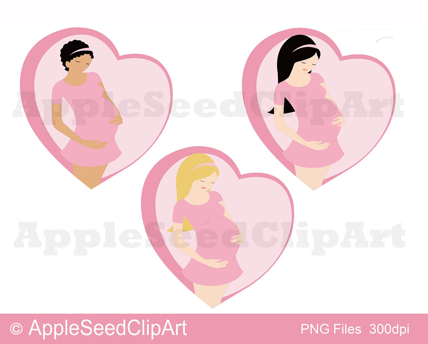 Baby Shower Digital Clip Art, Baby Girl Digital Clip Art, Cute Digital ...