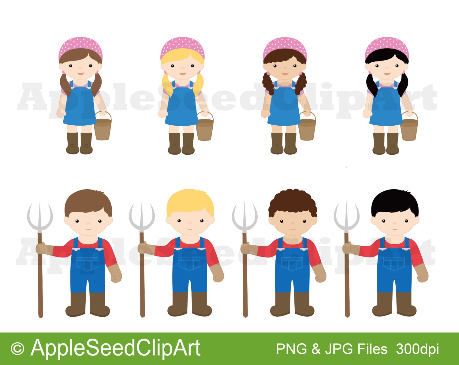Farm Animals Digital Clip Art, Barnyard Digital Clip Art, Farmer ...
