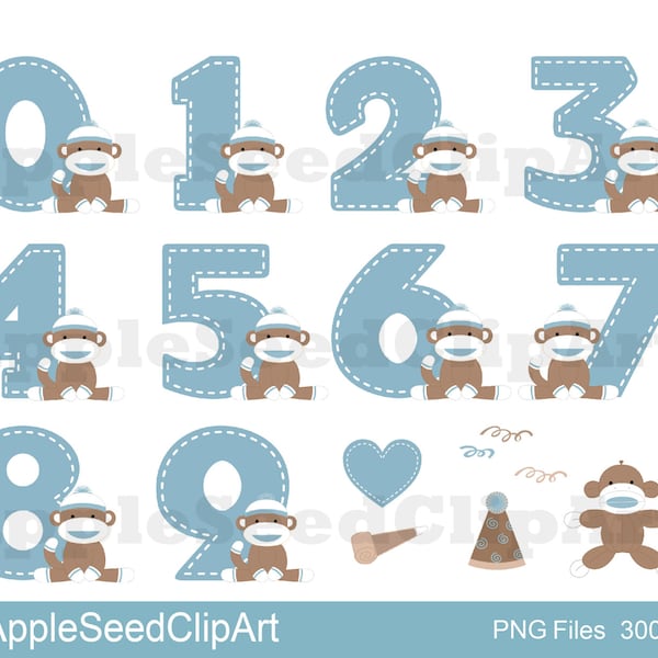 Sock Monkey Clip Art - Etsy