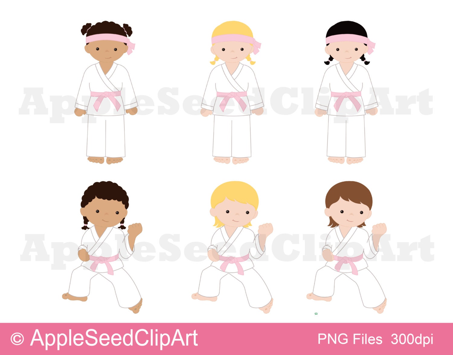 Karate Kids Digital Clip Art, Tae Kwon Do Digital Clip Art, Cute Little ...