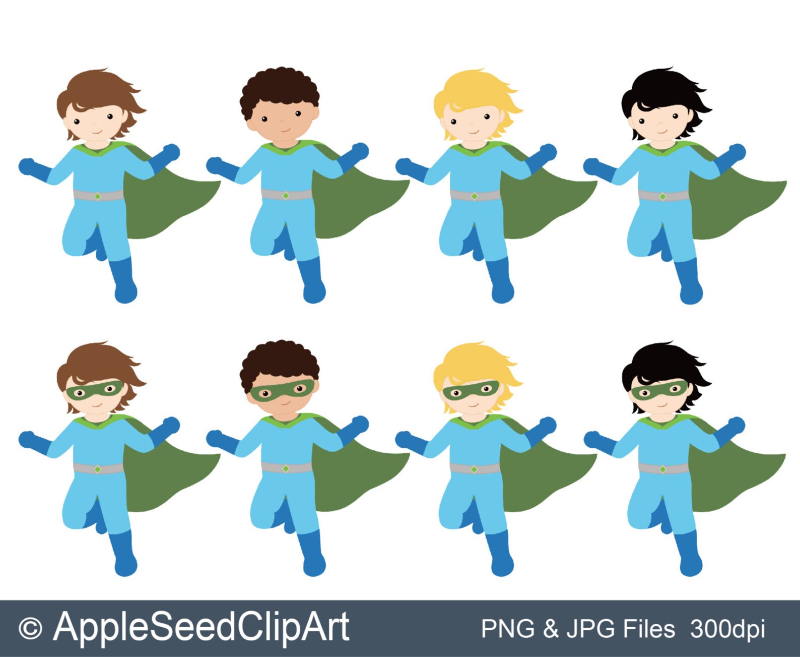 Super Boys Digital Clip Art, Instant Download, Super Hero Clipart ...