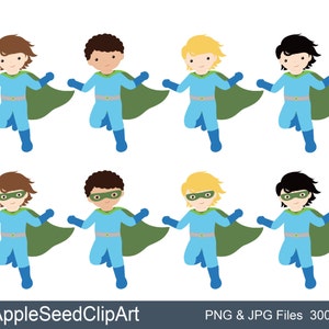 Super Boys Digital Clip Art, Instant Download, Super Hero Clipart ...
