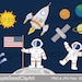 Outer Space Digital Clip Art, Astronaut Clip Art, Planets and Roket ...