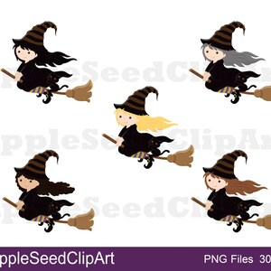 Halloween Digital Clip Art, Little Witches Digital Clip Art, Party ...