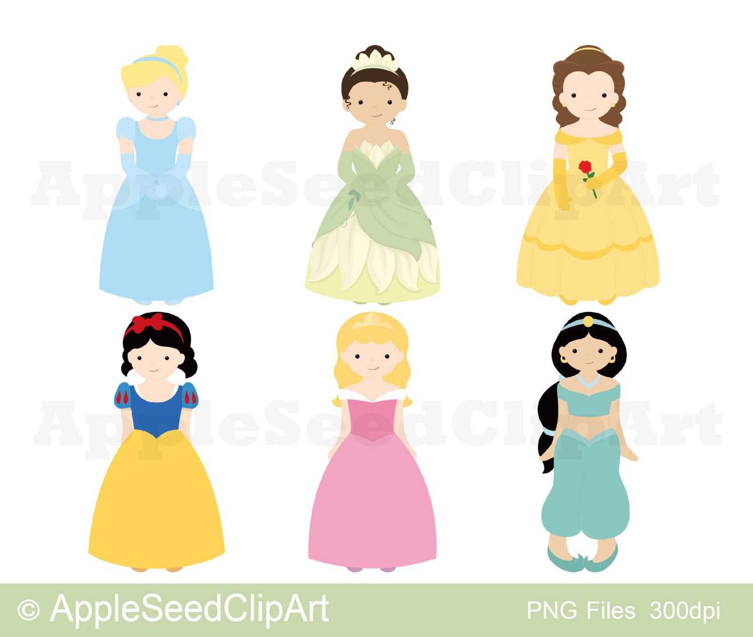 Princess Digital Clip Art Instant Download Cute Girls - Etsy