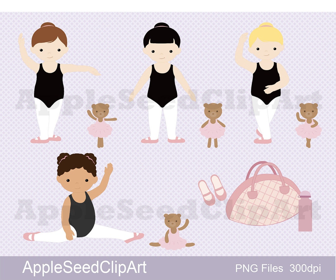 Ballerina Digital Clip Art, Ballet Digital Clip Art, Cute Little Girls ...