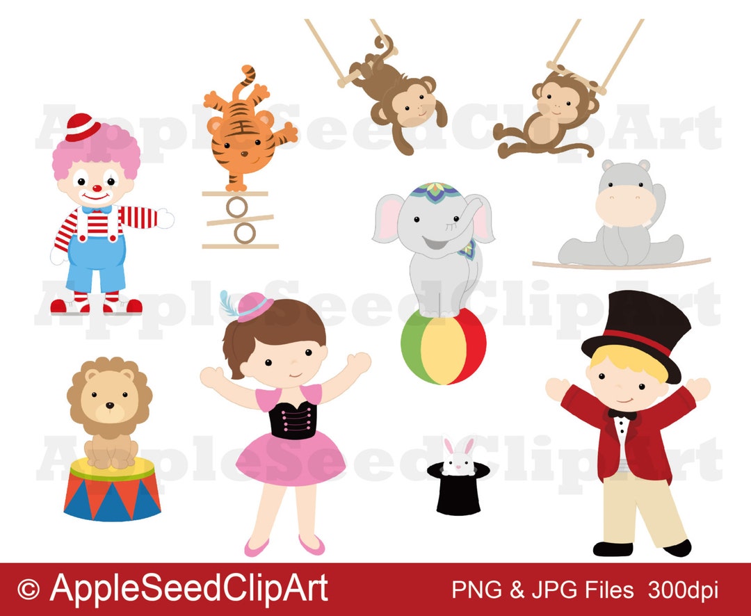 Circus Digital Clip Art, Instant Download, Carnival Clip Art, Cute Kids ...