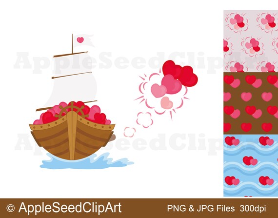 Valentine's Day Digital Clip Art Hearts Digital Clip Art | Etsy