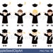 Graduation Day Digital Clip Art, Girls Graduate Digital Clip Art ...