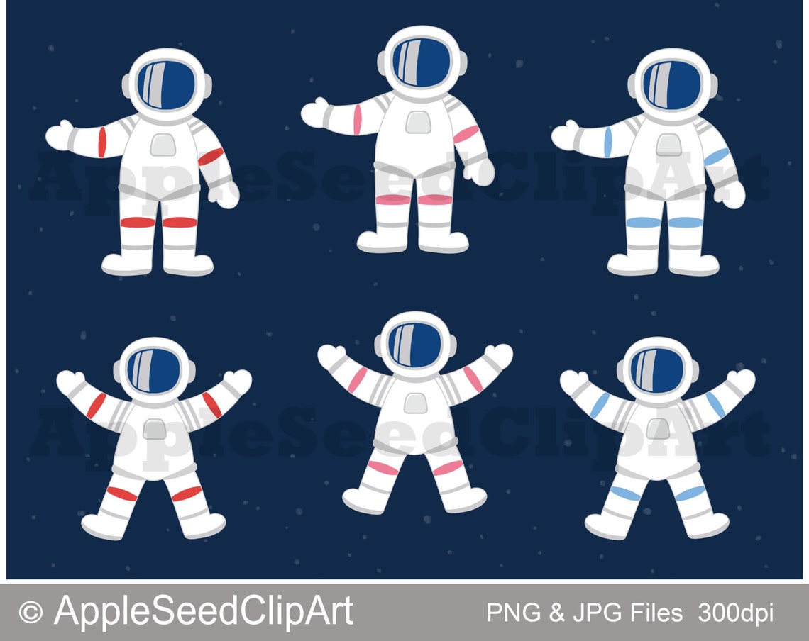 Outer Space Digital Clip Art, Astronaut Clip Art, Planets and Roket ...