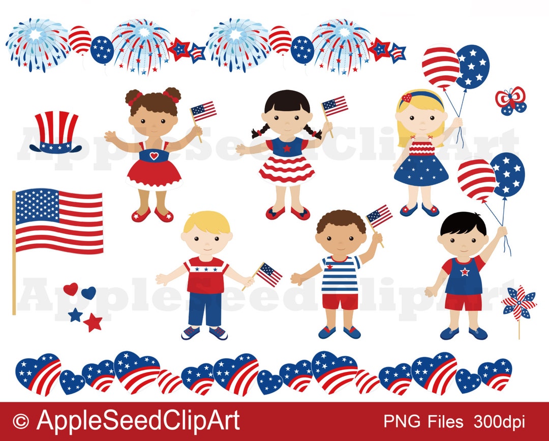 4th of July Digital Clip Art, Independence Day Clip Art, American ...