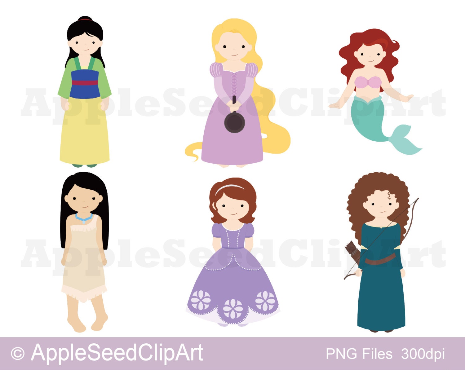 Princess Digital Clip Art, Cute Girls, Instant Download, Srcapbooking ...