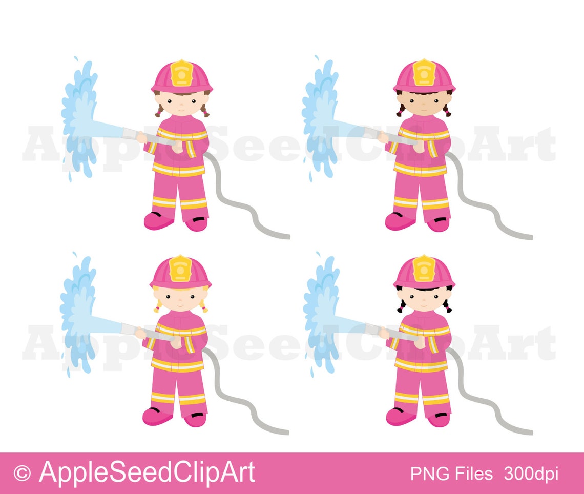 Firefighters Digital Clip Art, Fire Engine Digital Clip Art, Fire Truck ...