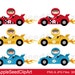 Race Car Digital Clip Art, Instant Download, Cute Boys Digital Clip Art ...
