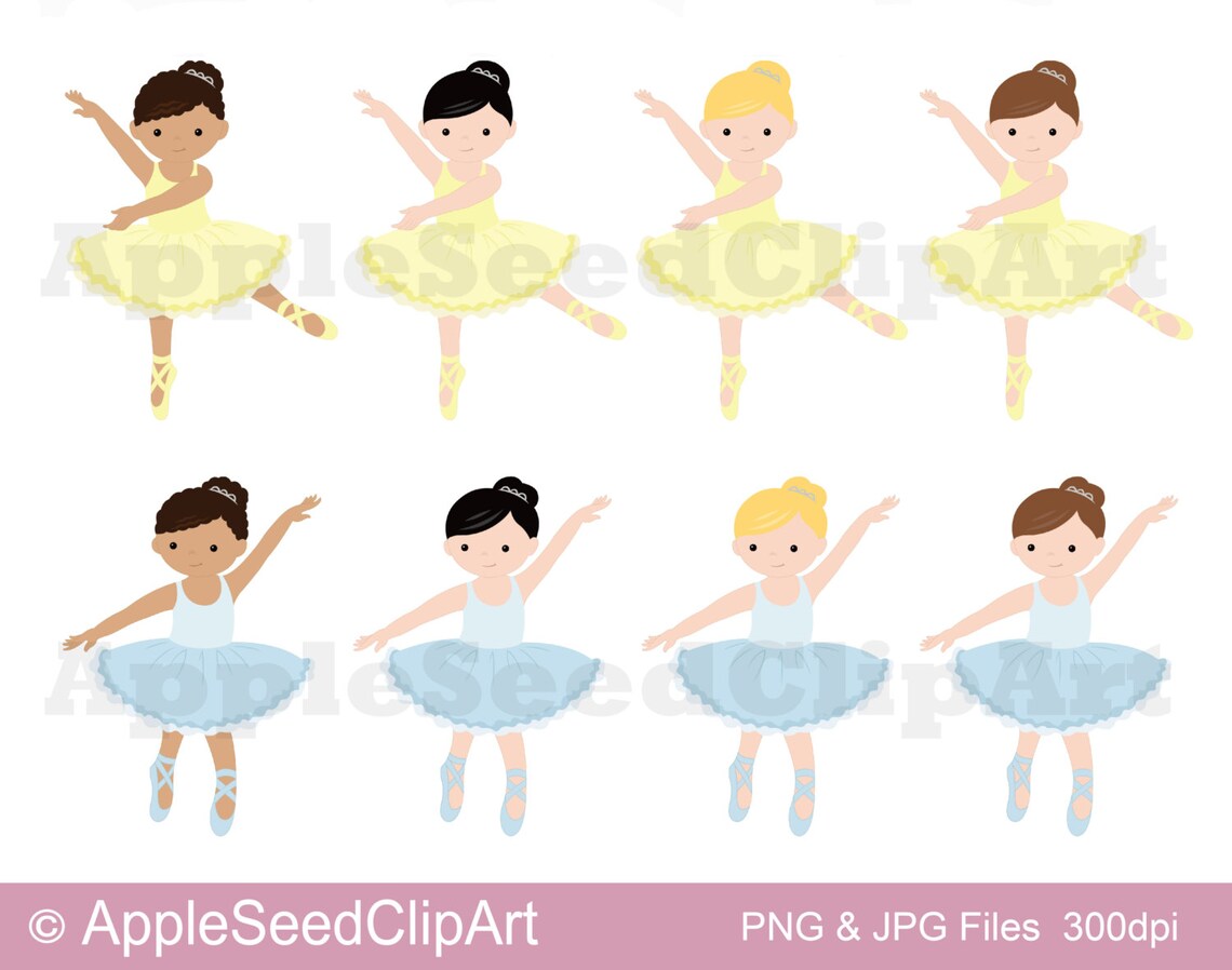 Ballerina Digital Clip Art, Ballet Digital Clip Art, Cute Little Girls ...