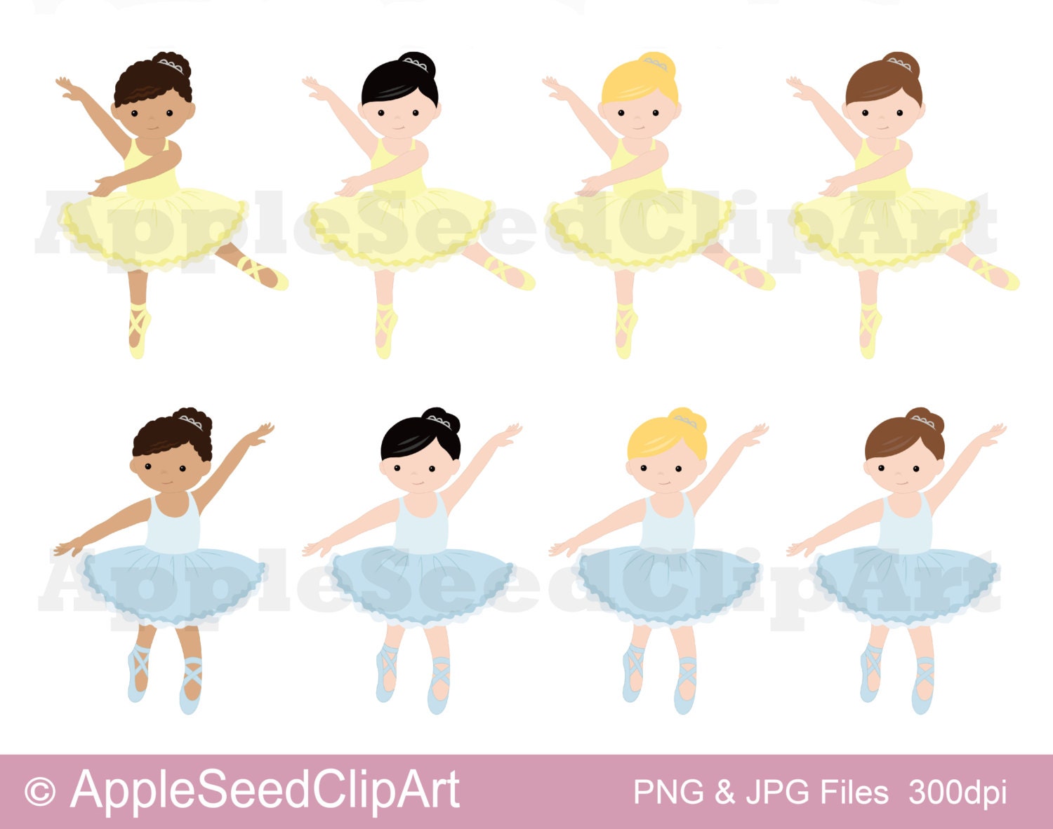 Ballerina Digital Clip Art, Ballet Digital Clip Art, Cute Little Girls ...