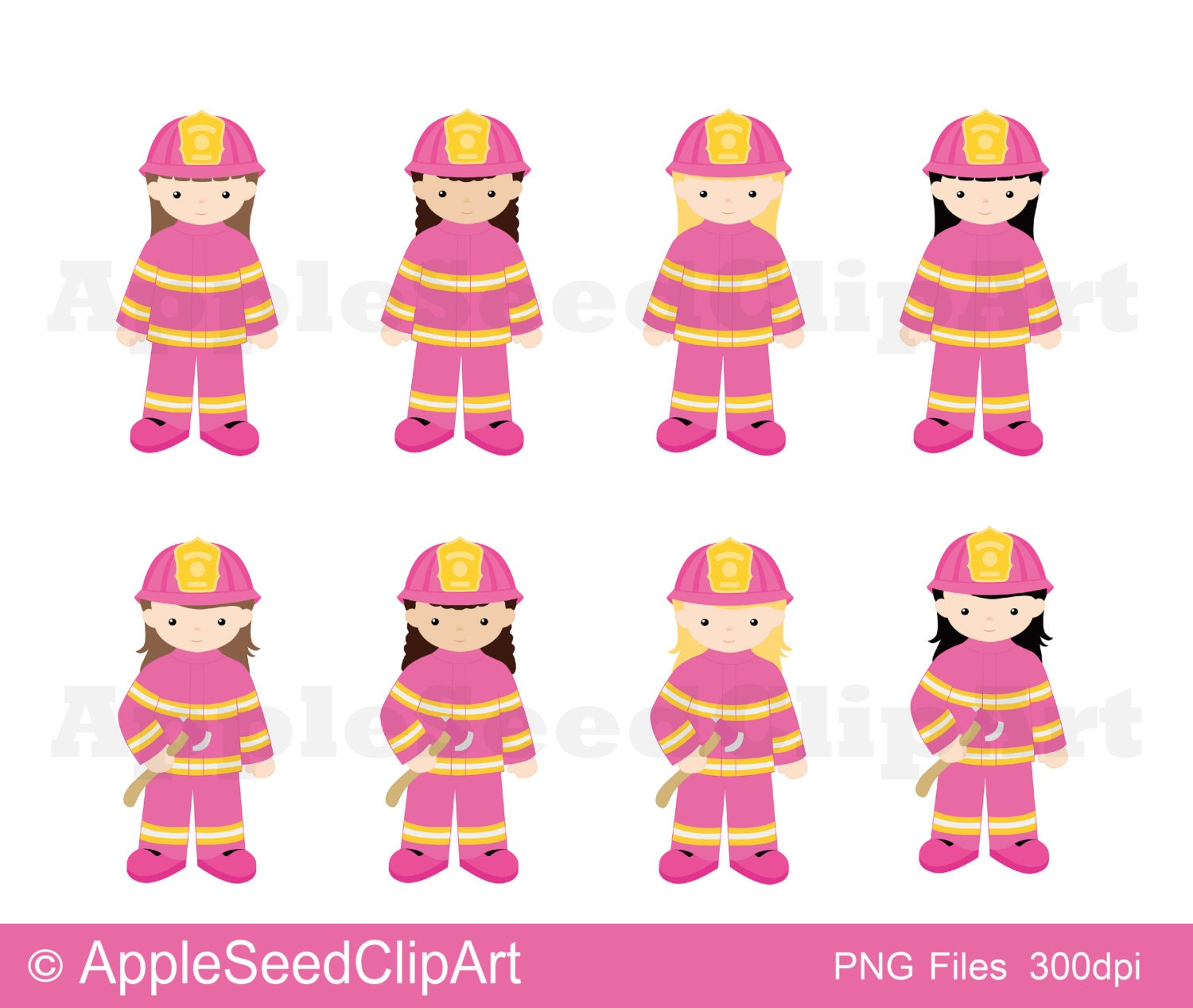 Firefighters Digital Clip Art, Fire Engine Digital Clip Art, Fire Truck ...