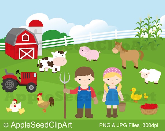 Farm Animals Digital Clip Art Barnyard Digital Clip Art - Etsy