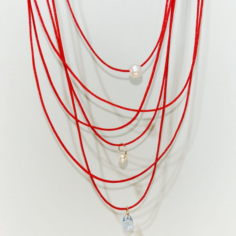 Red String Necklace - Etsy