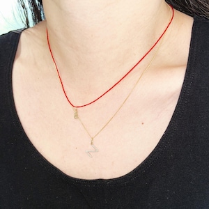 Red String Necklace, Red Cord Necklace, Minimalist Jewelry, Nylon ...