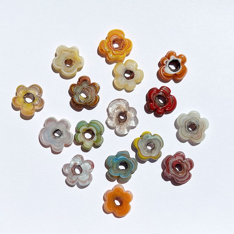 Glass Flower Beads - Etsy