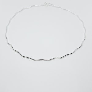 The Wave, Wavy Silver Necklace, Omega Chain Sterling Silver, Silver ...