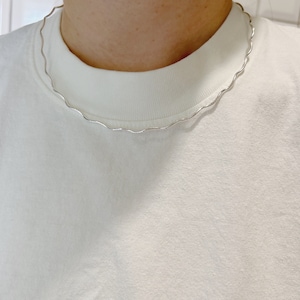 The Wave, Wavy Silver Necklace, Omega Chain Sterling Silver, Silver ...