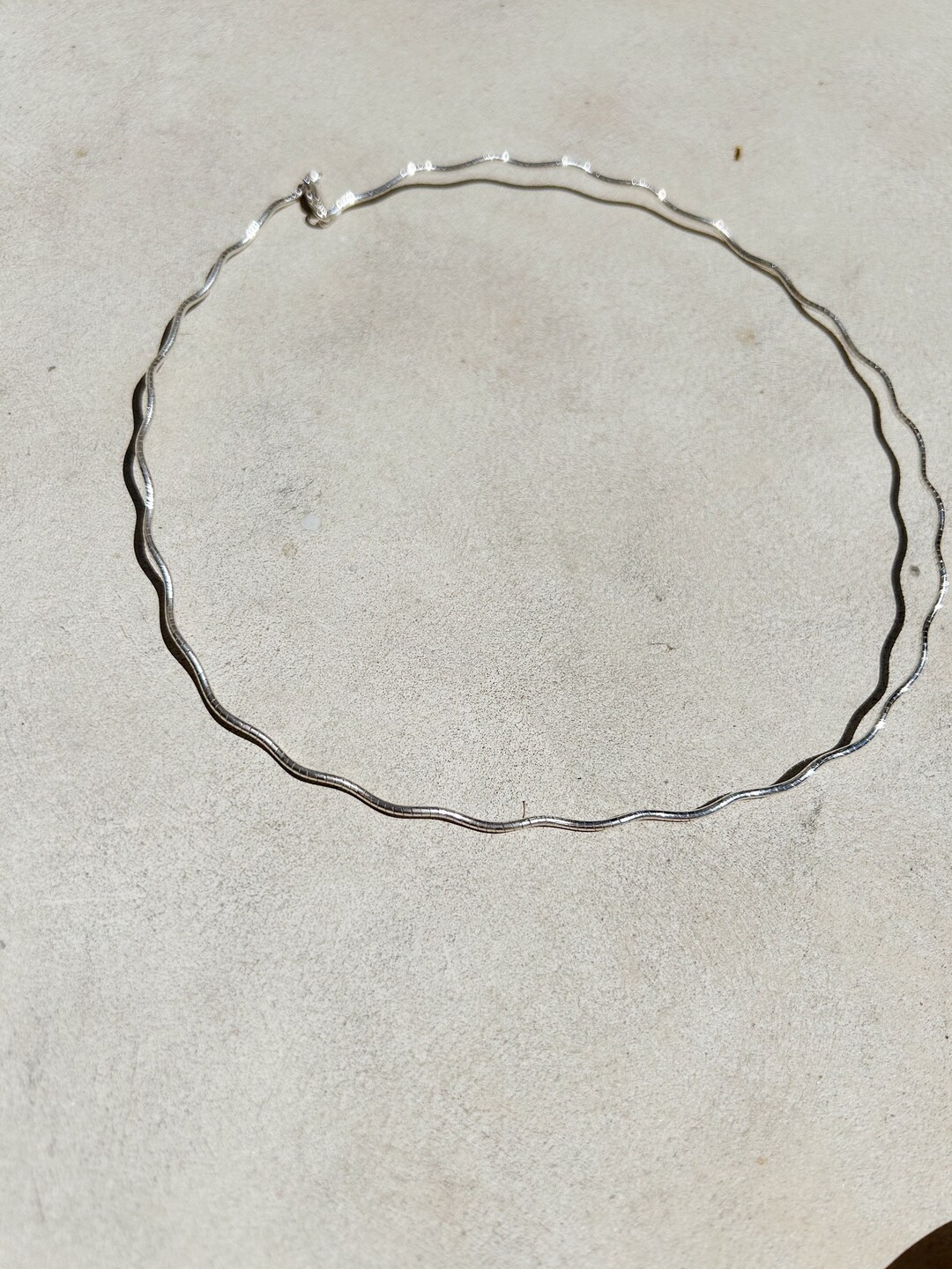 The Wave, Wavy Silver Necklace, Omega Chain Sterling Silver, Silver ...