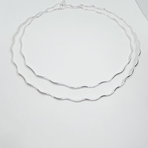 The Wave, Wavy Silver Necklace, Omega Chain Sterling Silver, Silver ...