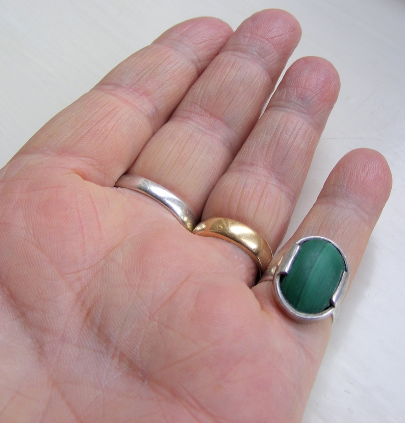 Ring Old Vintage 6.8g Edinburgh Hallmark Solid Sterling Silver Bezel ...