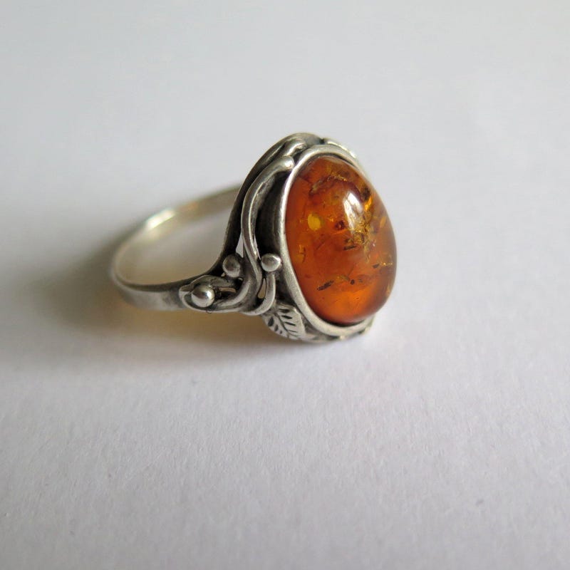 Vintage Amber Ring - Etsy