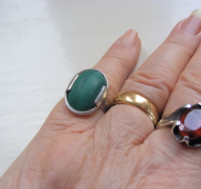 Ring Old Vintage 6.8g Edinburgh Hallmark Solid Sterling Silver Bezel ...