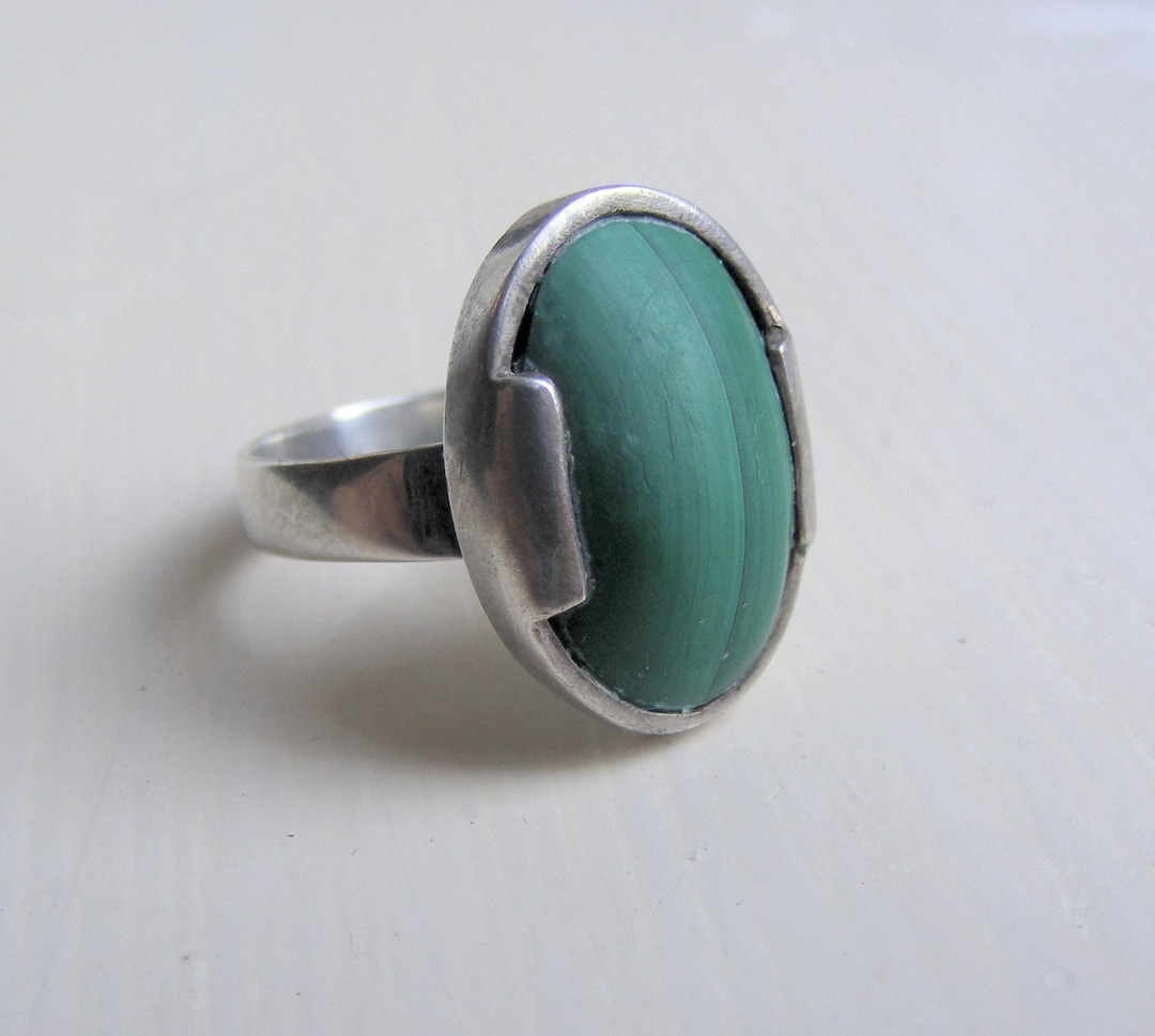 Ring Old Vintage 6.8g Edinburgh Hallmark Solid Sterling Silver Bezel ...