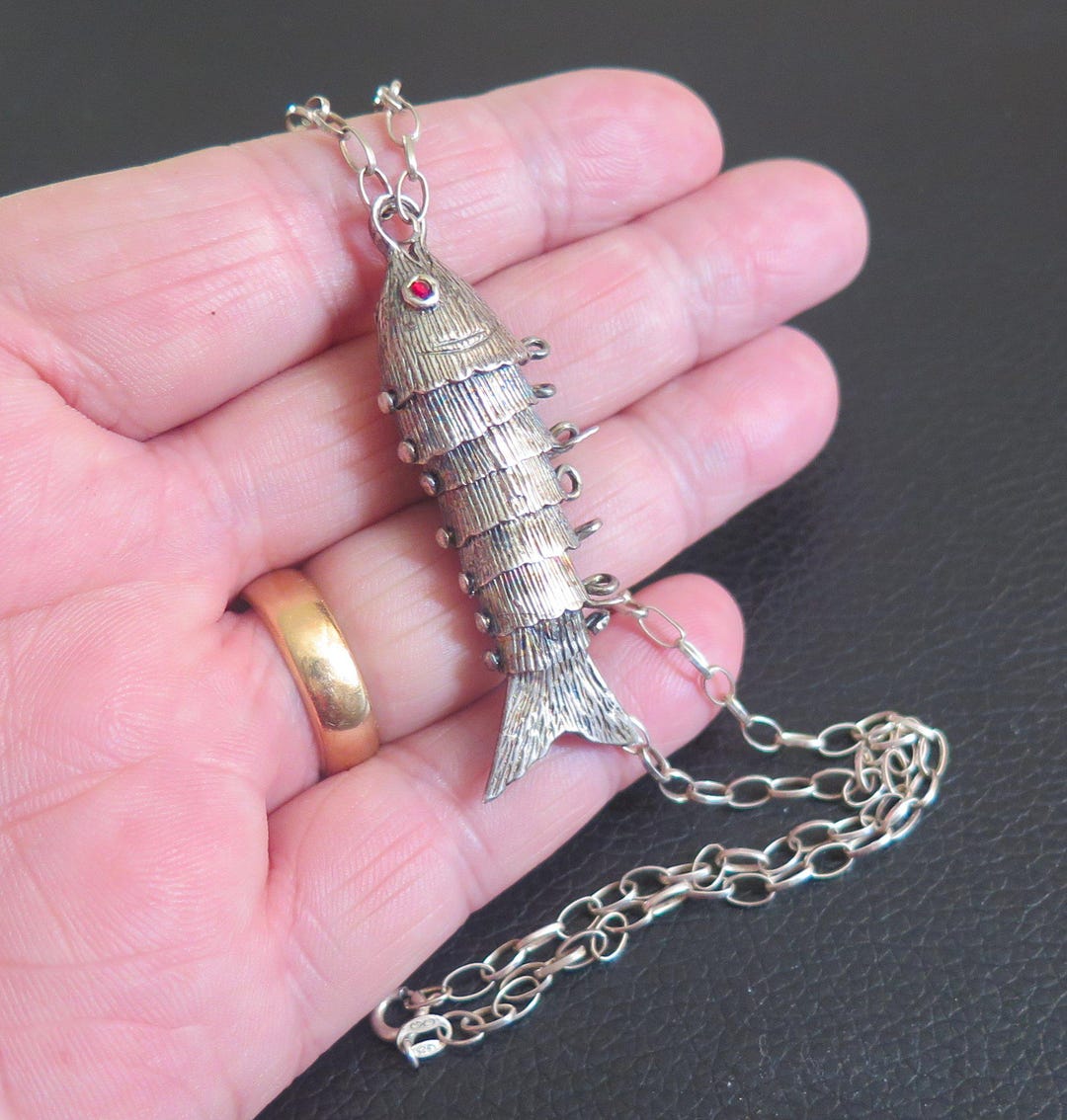 Articulated Fish Vintage 14.8g Sterling Silver British Hallmark & Solid ...