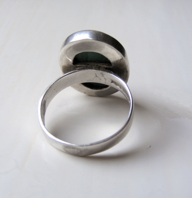 Ring Old Vintage 6.8g Edinburgh Hallmark Solid Sterling Silver Bezel ...