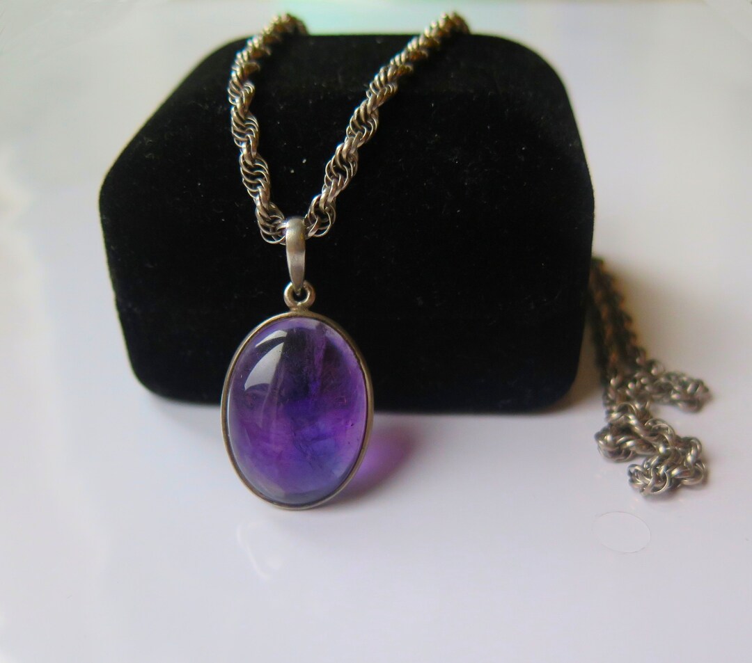 Pretty Vintage Sterling Silver Singapore Chain & Solid Silver 925 Bezel ...