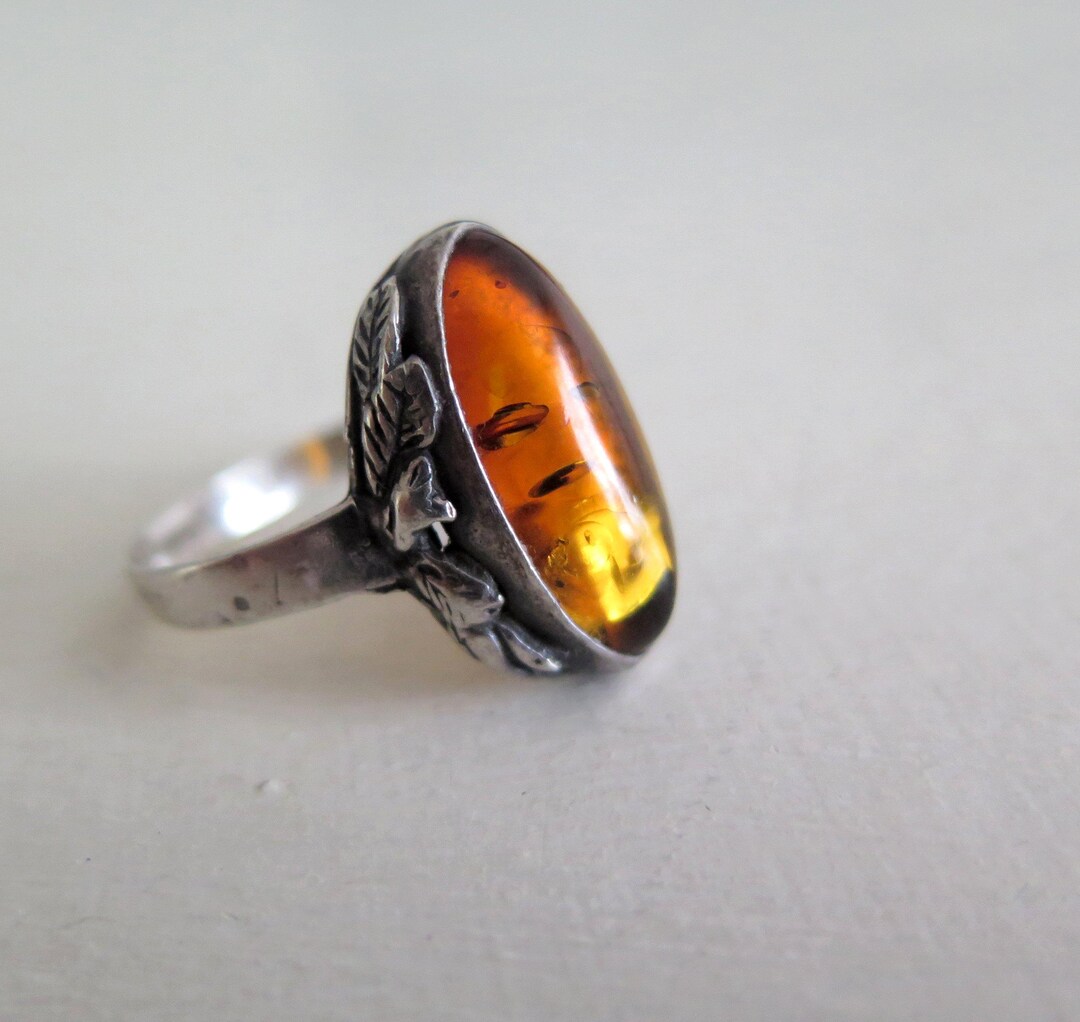 Vintage Art Nouveau Style Sterling Silver 925 Leaf Design Polish ...