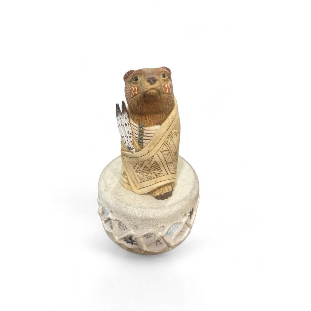 Robert Shields Design Lot of 2 SOUTHWESTERN BEAR FIGURINE 4.5 and Base ...