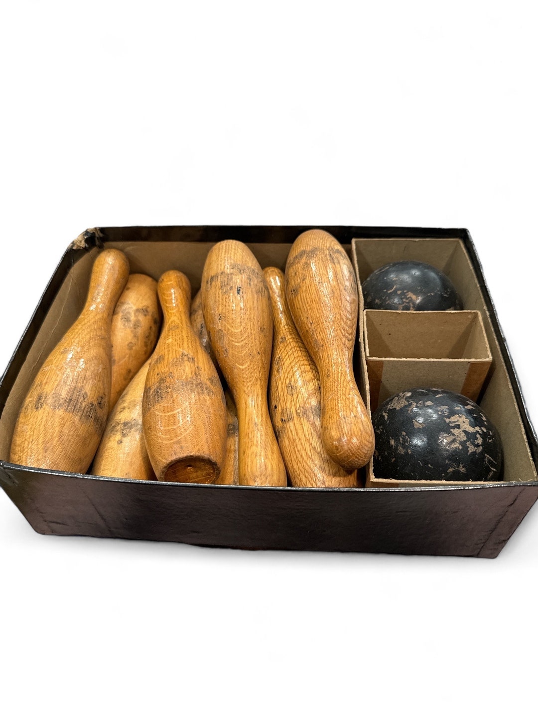 Spakes and Strikes Real Action Wooden Bowling Game by Klauber Novelty ...