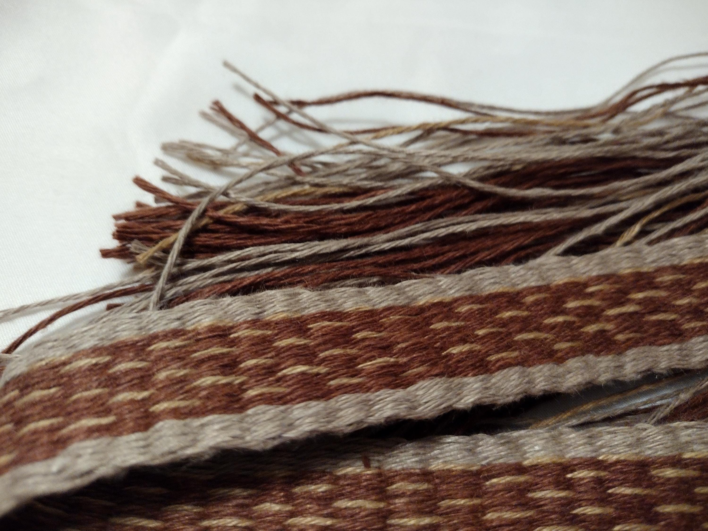 ES2 Powder Horn Strap Flax/linen Brown and Natural Seed Pattern 56"x1 ...