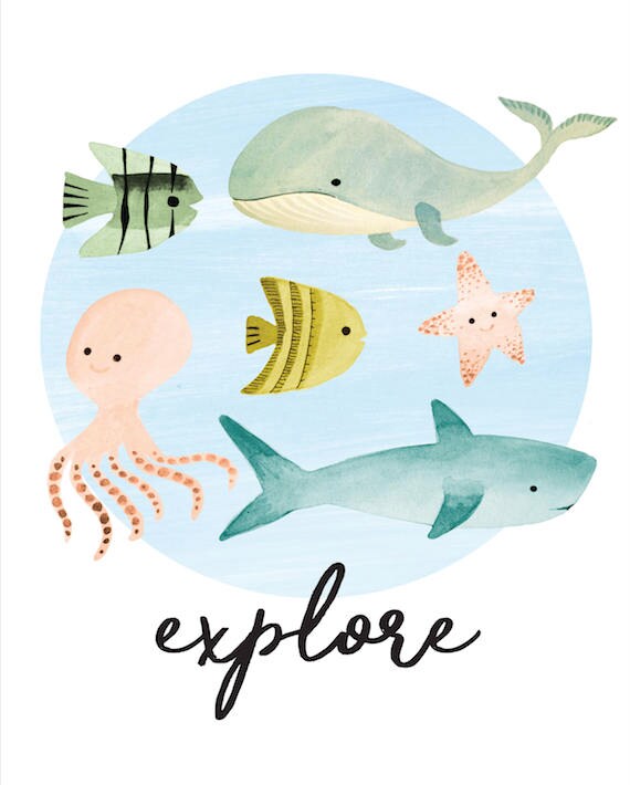 Ocean Explore Nursery Art. Nursery Wall Art. Nursery Prints. Nursery ...