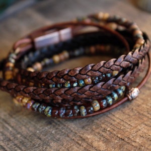 Bracelet Layering Stack Boho Wrap Bracelet Leather - Etsy